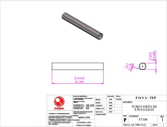 TUBERÍA Y CONEXIÓN SANITARIA Fo.Fo :: fosa