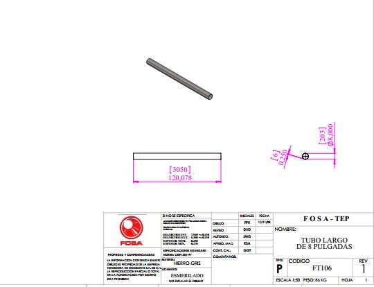 TUBERÍA Y CONEXIÓN SANITARIA Fo.Fo :: fosa